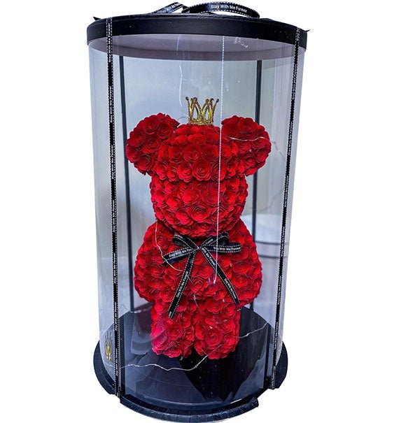 Artificial Red Roses Bearbrick Gift Box For Her – Saigon Flowers