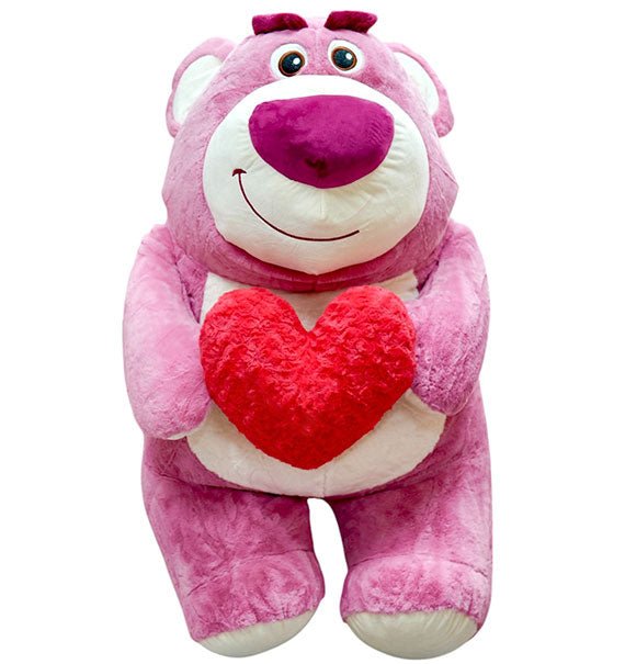 Pink Lotso Teddy Bear Hugging Heart – Saigon Flowers